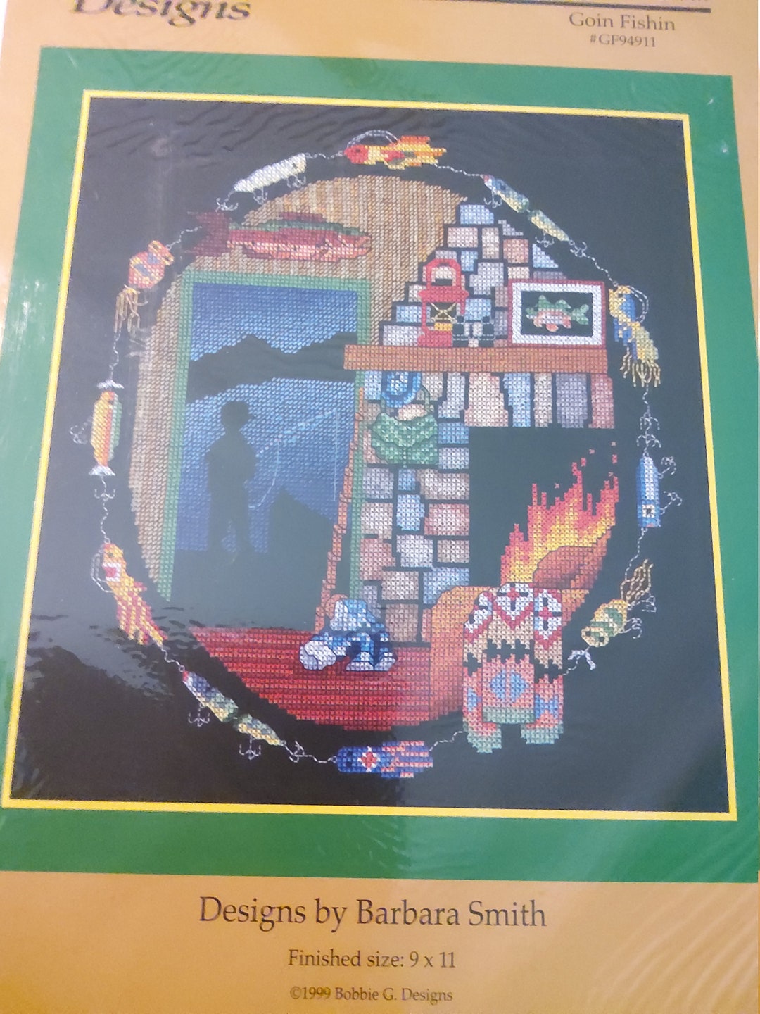 Bobbie G. Designs Goin Fishing Cross Stitch Pattern New - Etsy