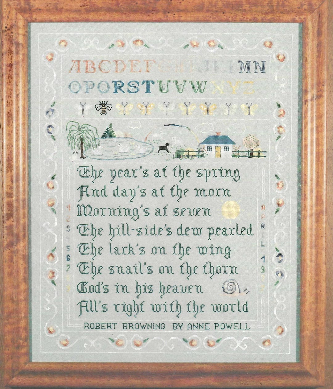 Anne Powell Heirloom Robert Browning Sampler Cross Stitch OOP - Etsy