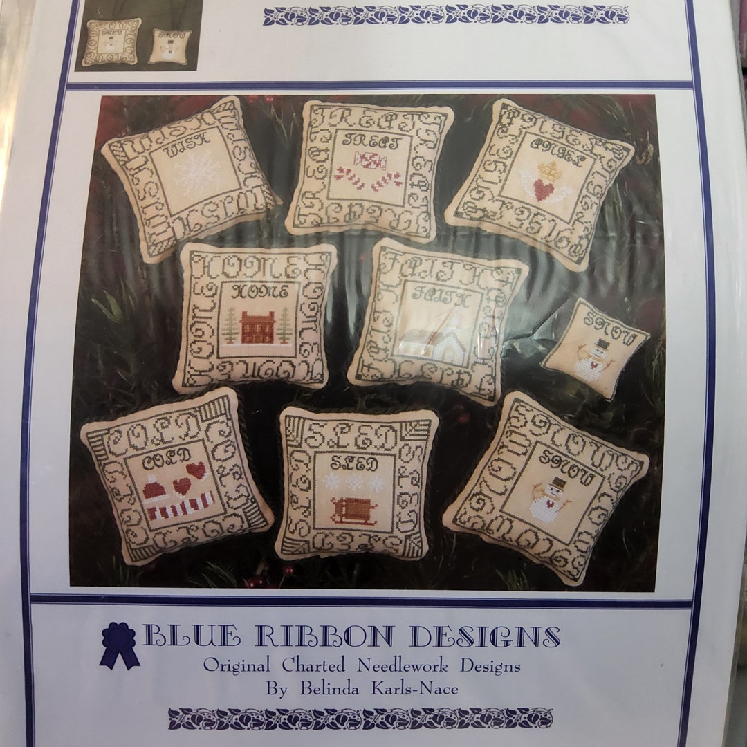 Blue Ribbon Designs Green Letter Christmas Ornaments. Cross Stitch ...