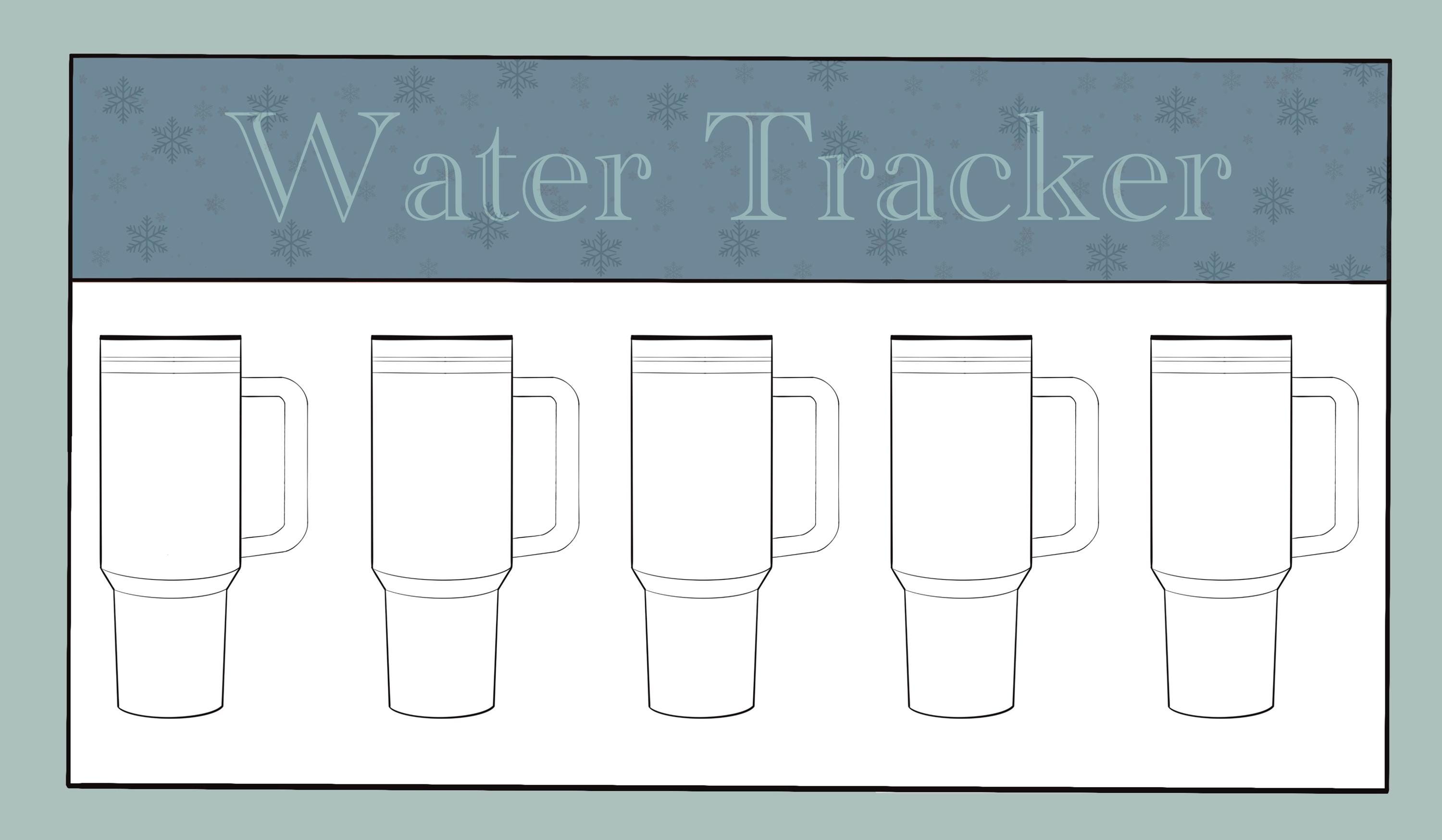 Winter Water Tracker Digital Planner Stickers Set - Winter Themed Daily ...