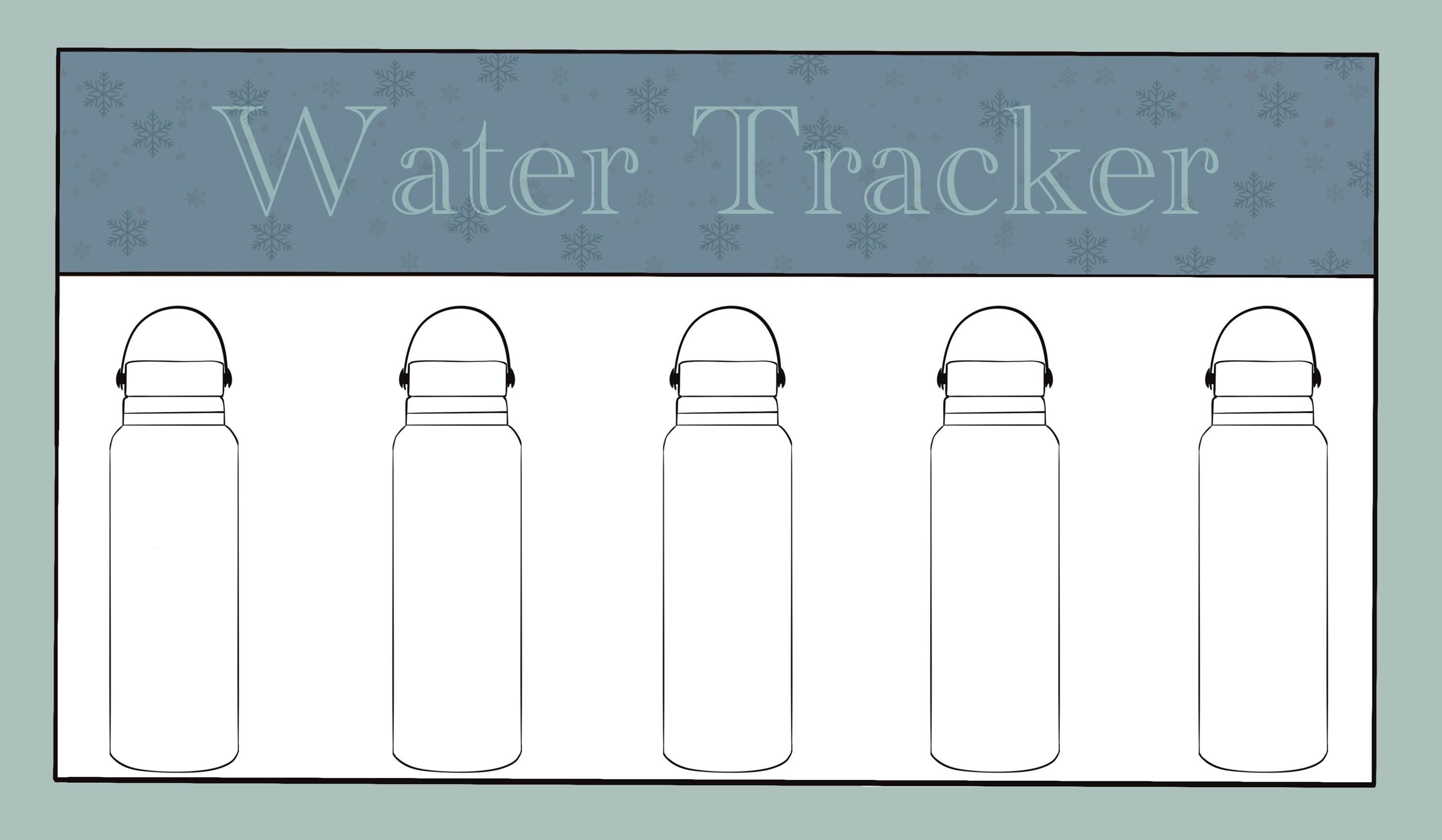 Winter Water Tracker Digital Planner Stickers Set - Winter Themed Daily ...