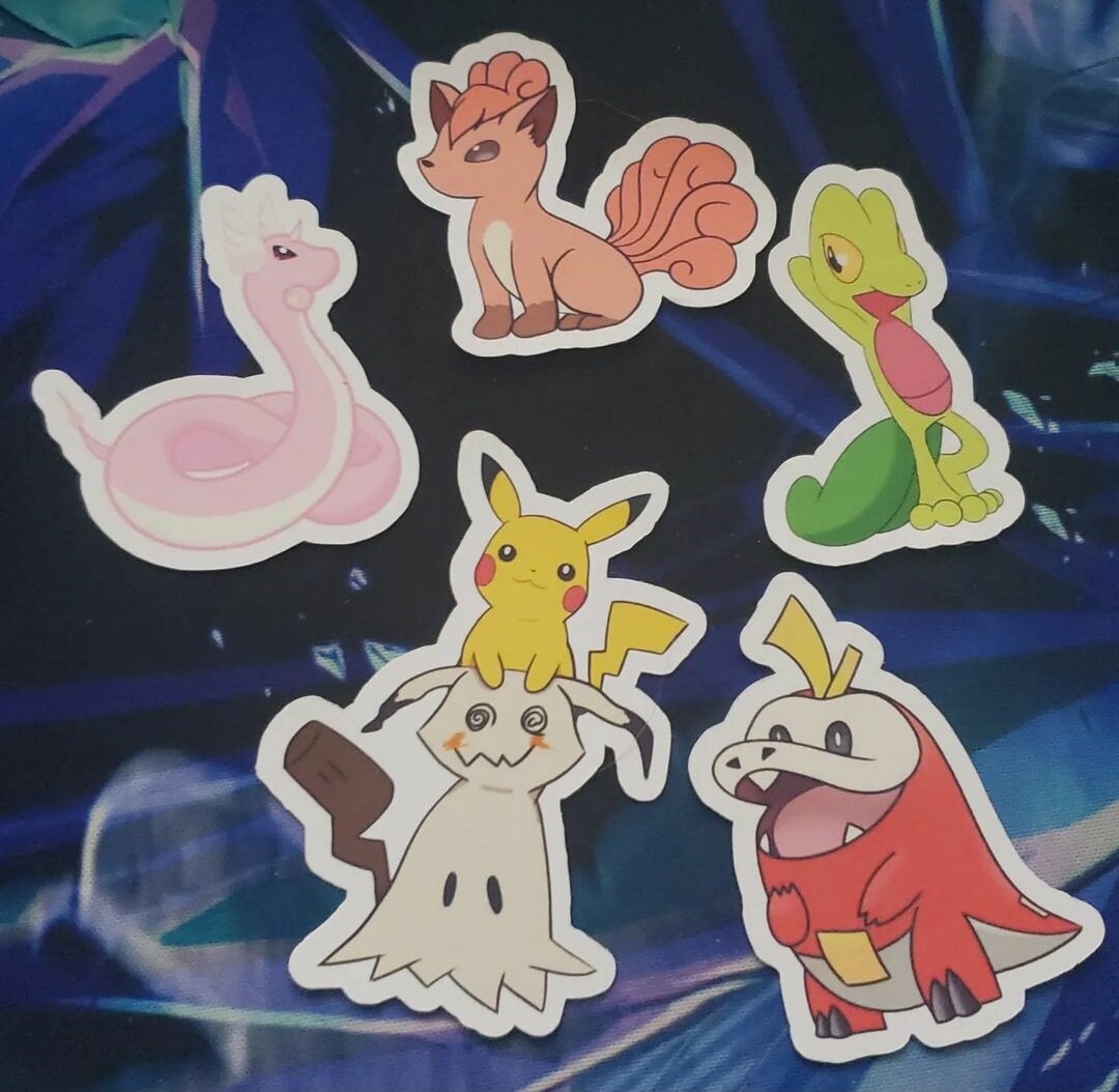 Pokémon Stickers Set of 5 L Die Cut Stickers - Etsy
