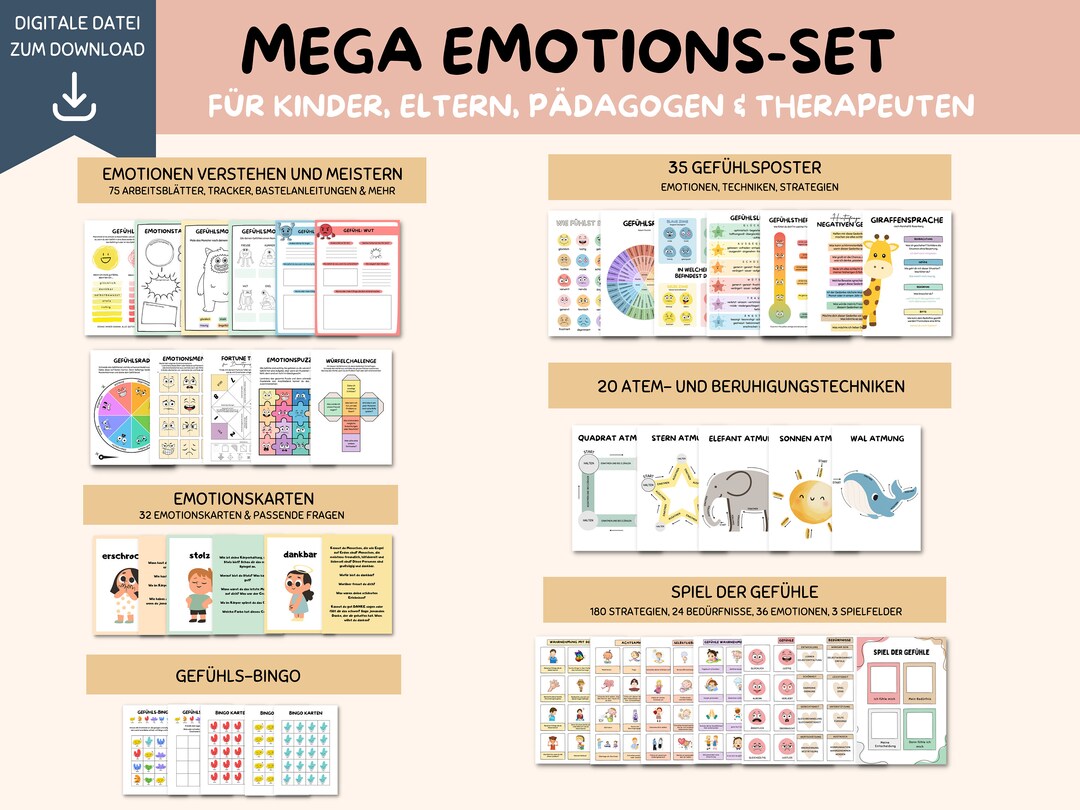 MEGA EMOTIONS SET for Children, Understanding and Mastering Feelings ...