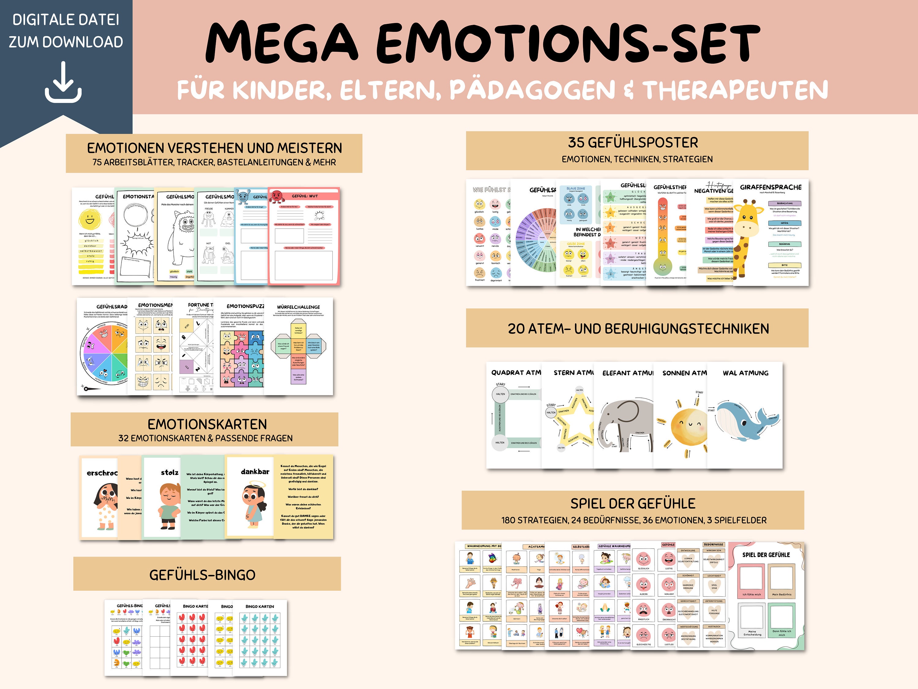 MEGA EMOTIONS SET for Children, Understanding and Mastering Feelings ...