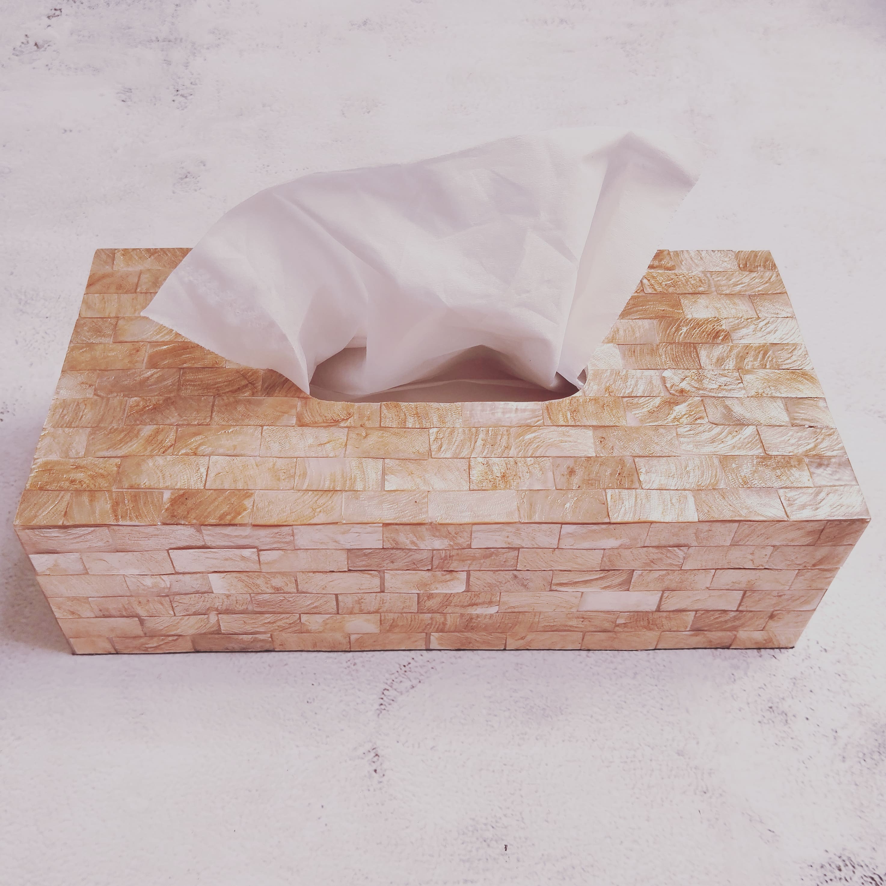 Gold Rectangular Tissue Box Cover, Sea Shell Tissue Holder, Luxurious ...