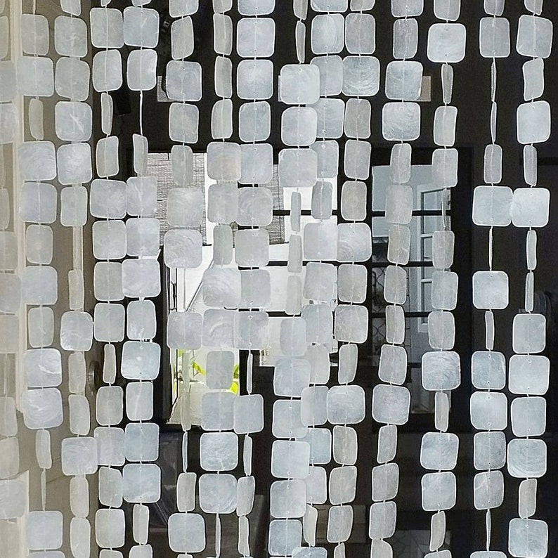SQUARE Customized Boho Capiz Shells Doorway Curtain Beaded - Etsy