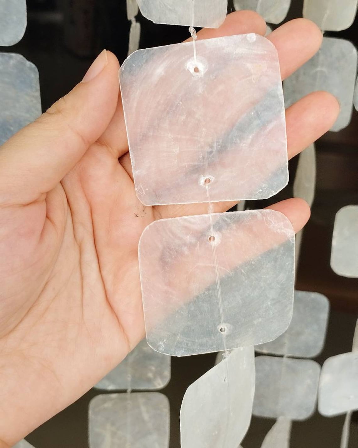 SQUARE Customized Boho Capiz Shells Doorway Curtain Beaded - Etsy