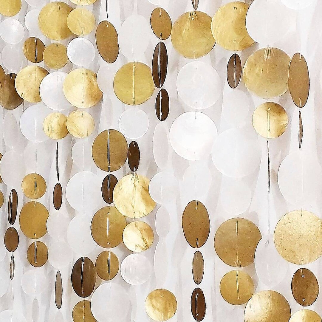 Glamorous Gold Capiz Shell Curtain, Natural Capiz Shell Garland, Sea ...