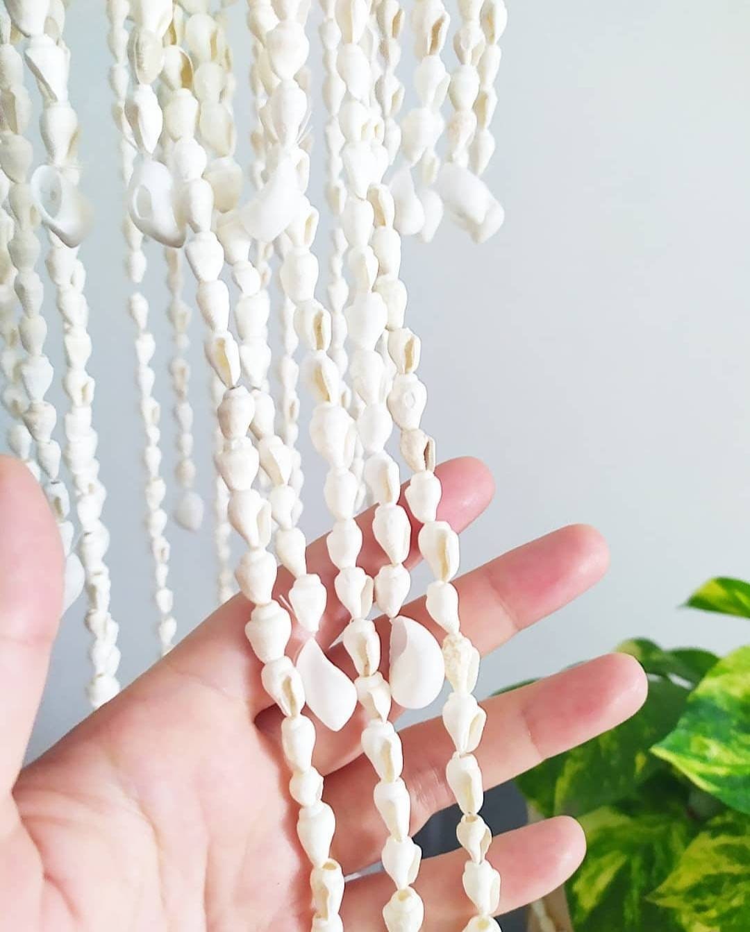 White Sea Shells Mobile, Sea Shell Chandelier, Boho Sea Shell Windchime ...
