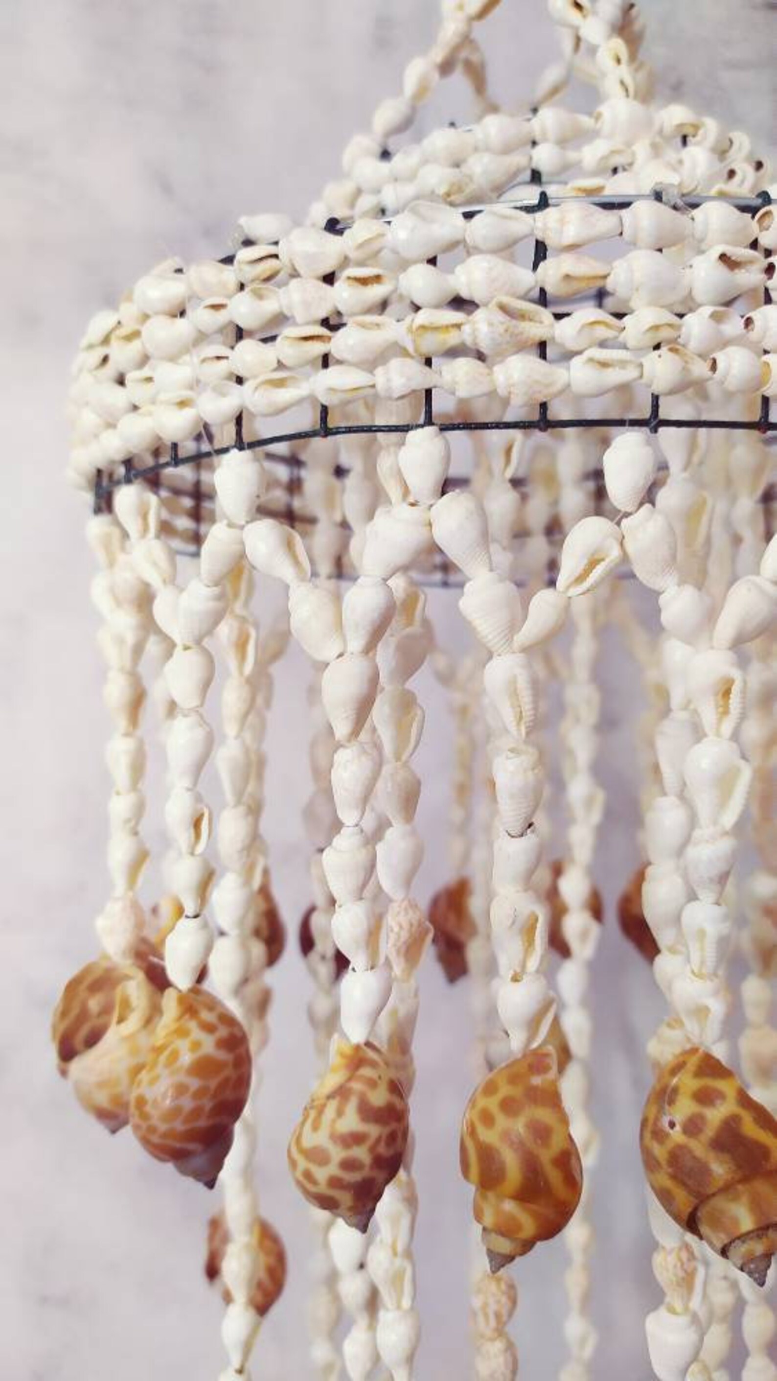Vintage Boho Shell Chandelier, Vintage Sea Shells Mobile, Boho Shells ...