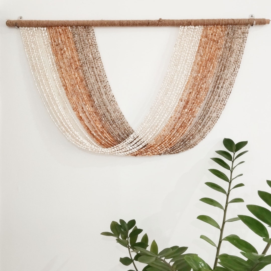 Large Boho Sea Shells Wall Hanging, Sea Shells Wall Art, Broken White ...