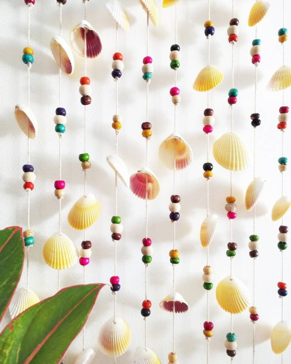 Sea Shells Beaded Door Curtain, Sea Shell Garland, Boho Summer Shells ...