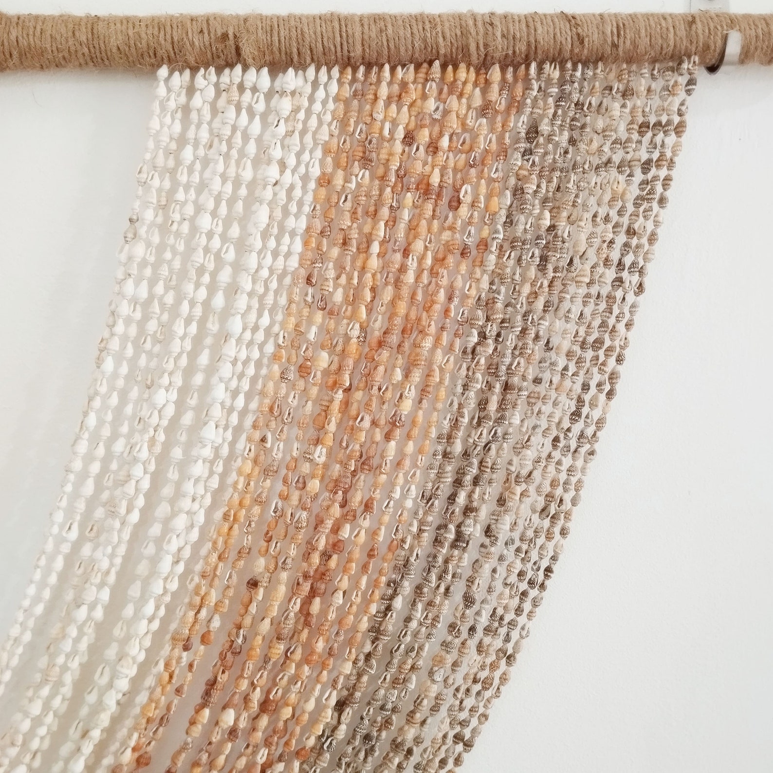 Large Boho Sea Shells Wall Hanging, Sea Shells Wall Art, Broken White ...