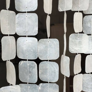SQUARE Customized Boho Capiz Shells Doorway Curtain, Beaded Shells ...