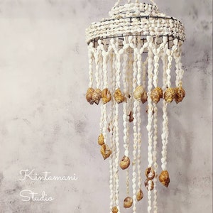 Vintage Boho Shell Chandelier, Vintage Sea Shells Mobile, Boho Shells ...