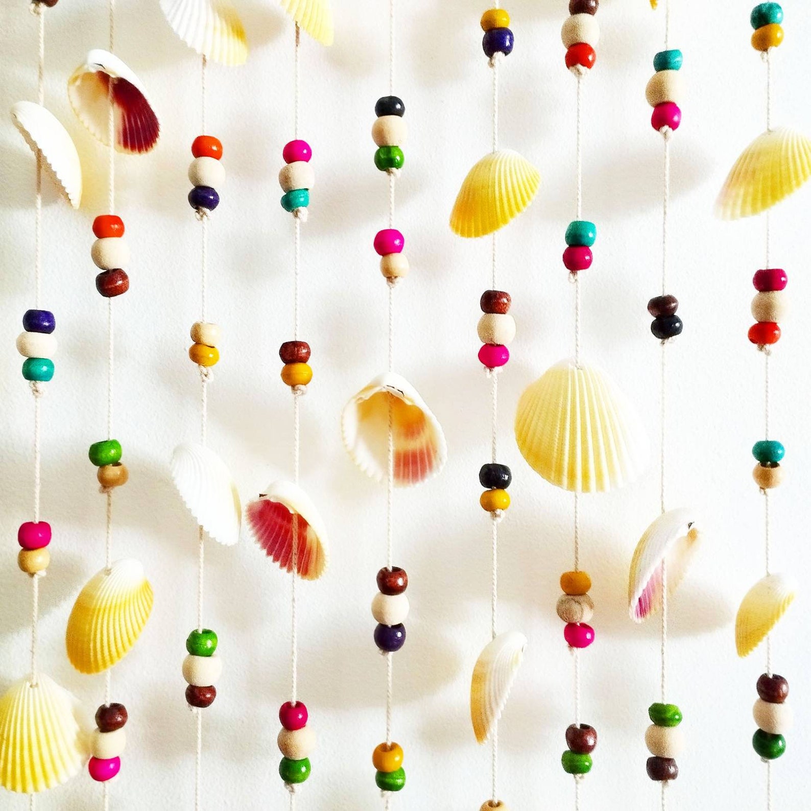 Sea Shells Beaded Door Curtain, Sea Shell Garland, Boho Summer Shells ...