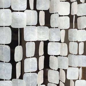 SQUARE Customized Boho Capiz Shells Doorway Curtain, Beaded Shells ...