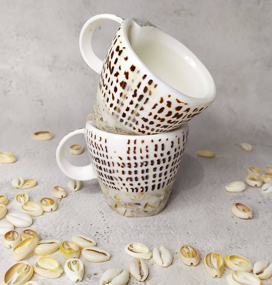 Handmade 1oz Small Espresso Cup Set of 2/4/6, Made of Natural Sea Shell ...