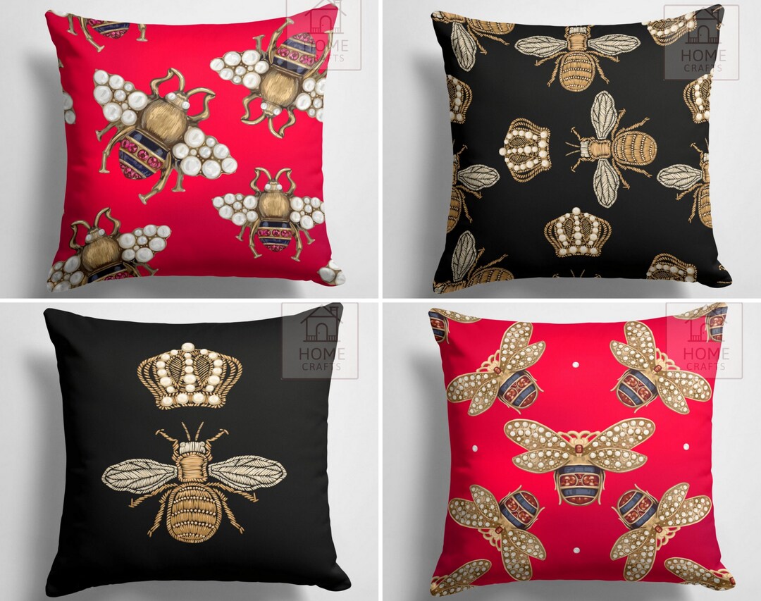 Queen Bee Toss Pillow Case, Swarm Cushion Cover, Honeybee Pillow Cover ...