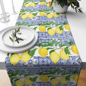 Lemon Table Runner, Fruit Table Runner, Fresh Citrus Decor, Fashionable ...