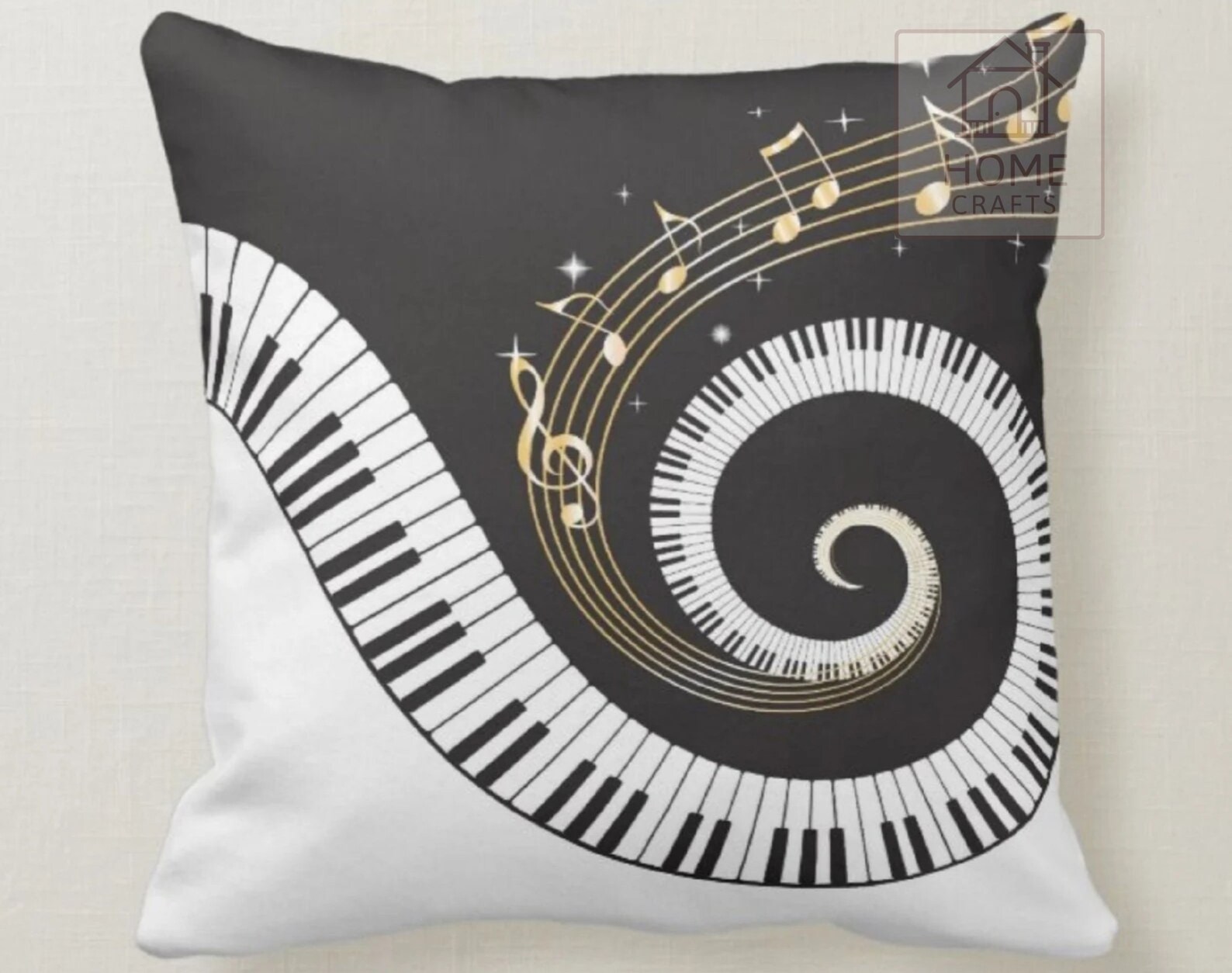 Music Instrument Pillow Case, Music Notes Pillow Cover, Violin Cushion ...