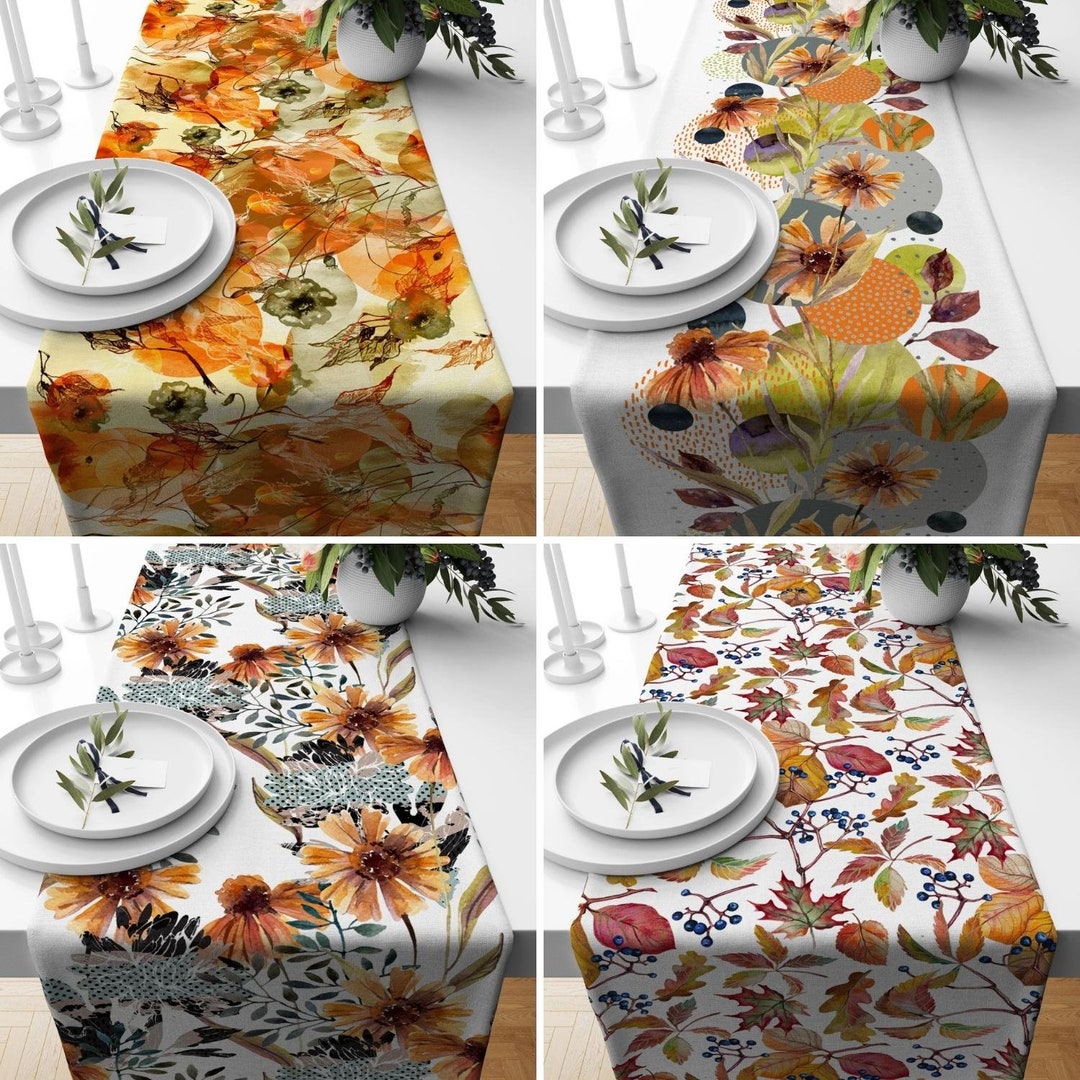 Deciduous Leaves Table Runner Dried Leaves Runner Modern - Etsy