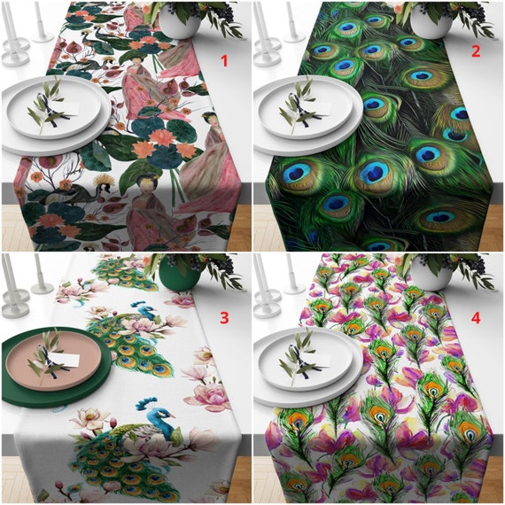 Peacock Table Decor Peacock Feather Tablecloth Decorative - Etsy