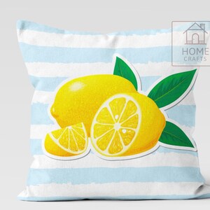 Yellow Lemon Pillow Cover, Lemon Pattern Cushion Case, Decorative Lemon ...