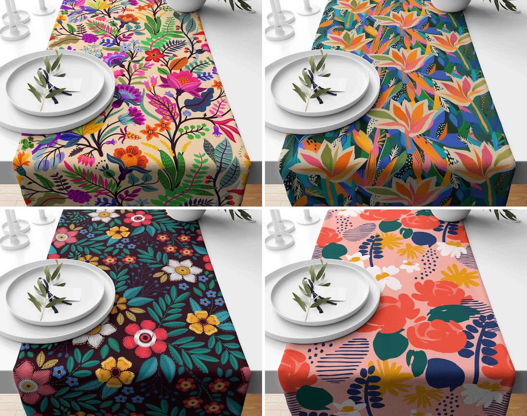 Flower Table Decor, Decorative Table Linen, Floral Table Top, Blossom ...