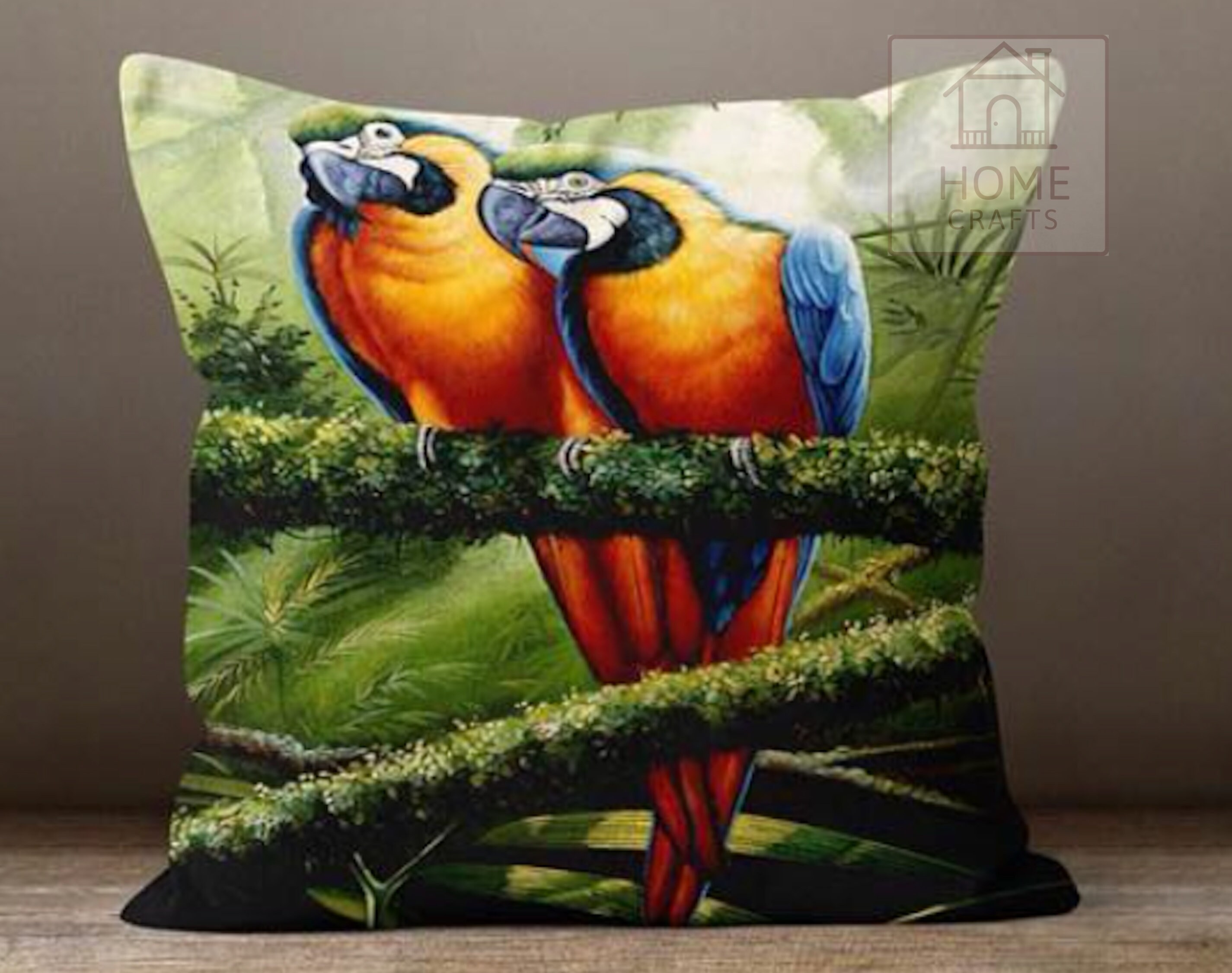Parrot Painting Pillow Covers, Colorful Birds Pillowcase, Aesthetic ...