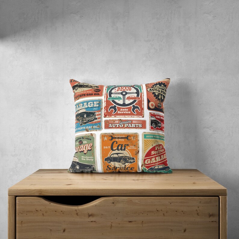 Retro Car Cushion Case Retro Car Pillow Case Classic Cars - Etsy