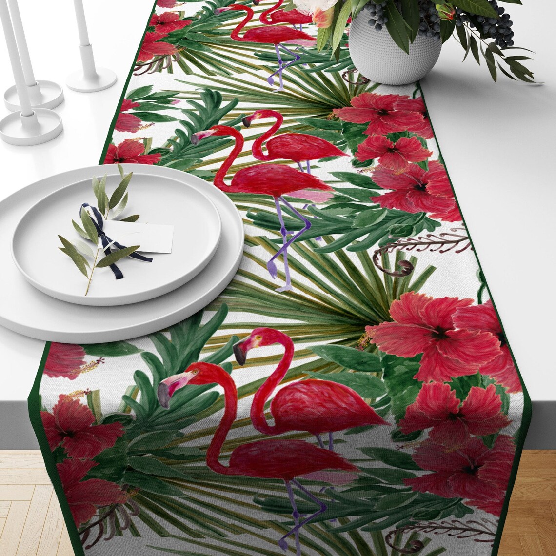 Flamingo Table Runner Tropical Table Toppers Butterfly Table - Etsy