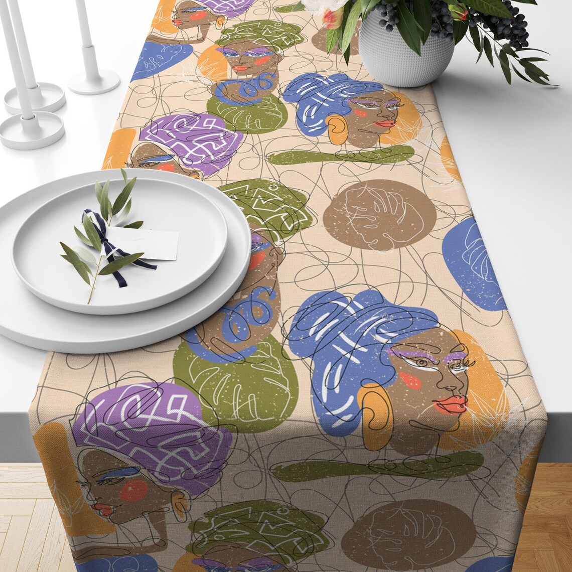 Ethnic Table Runner, African Tribal Print, Rectangle Tablecloth - Etsy