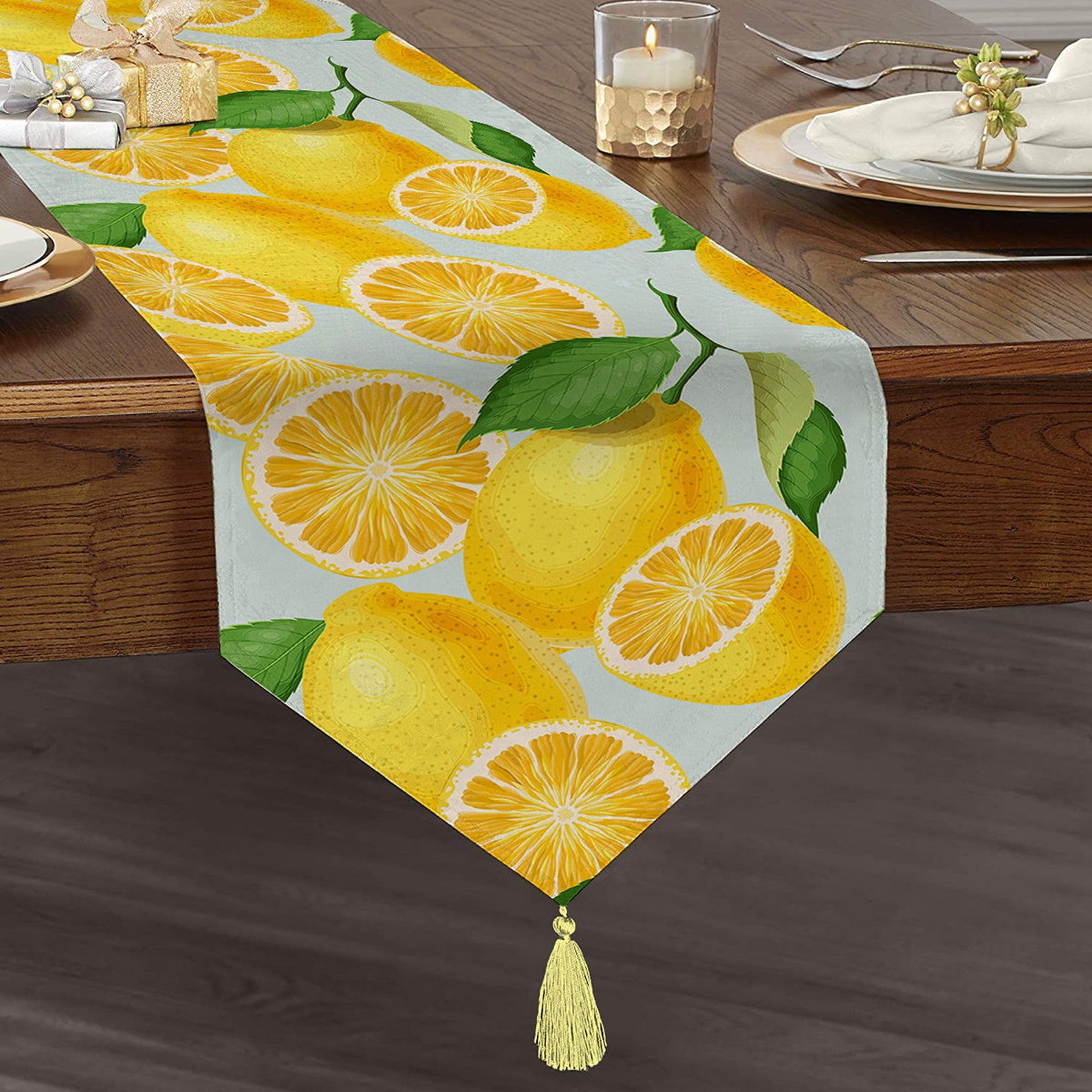 Lemon Table Runner Lemon Table Decor Lemon Table Cover | Etsy