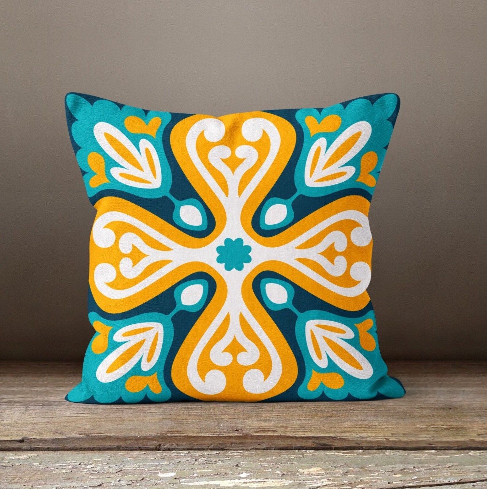 Tile Design Pillow Cover Tile Pattern Cushion Tile Throw - Etsy