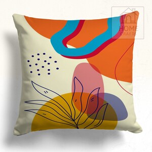 Abstract Shapes Pillow Case, Art Deco Pillow Cover, Modern Art Cushion ...