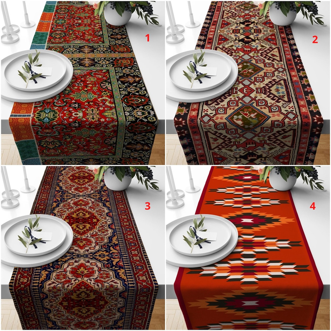 Kilim Table Runner, Ethnic Aztec Print, Southwestern Boho Decor - Etsy