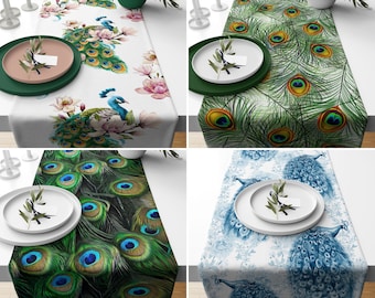 Peacock Feather Table Runner - Etsy