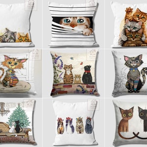 Cat Pillow Covers Cat Throw Pillow Cases Cat Outdoor - Etsy