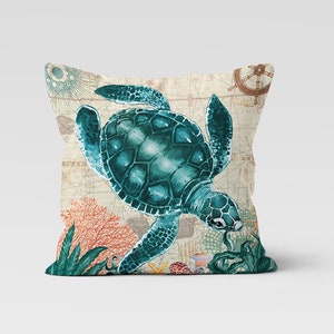 Sea Turtle Pillow Cover Turtle Throw Pillow Case Turtle - Etsy