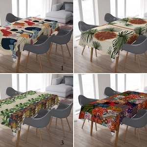 Abstract Pattern Table Cover, Geometric Shapes Tablecloth, Modern Art ...