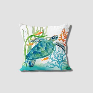 Sea Turtle Pillow Cover Turtle Throw Pillow Case Turtle - Etsy