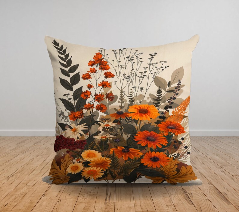 Autumn Pillow Cover, Fall Leaves Cushion Cover, Fall Trend Pillow Top ...
