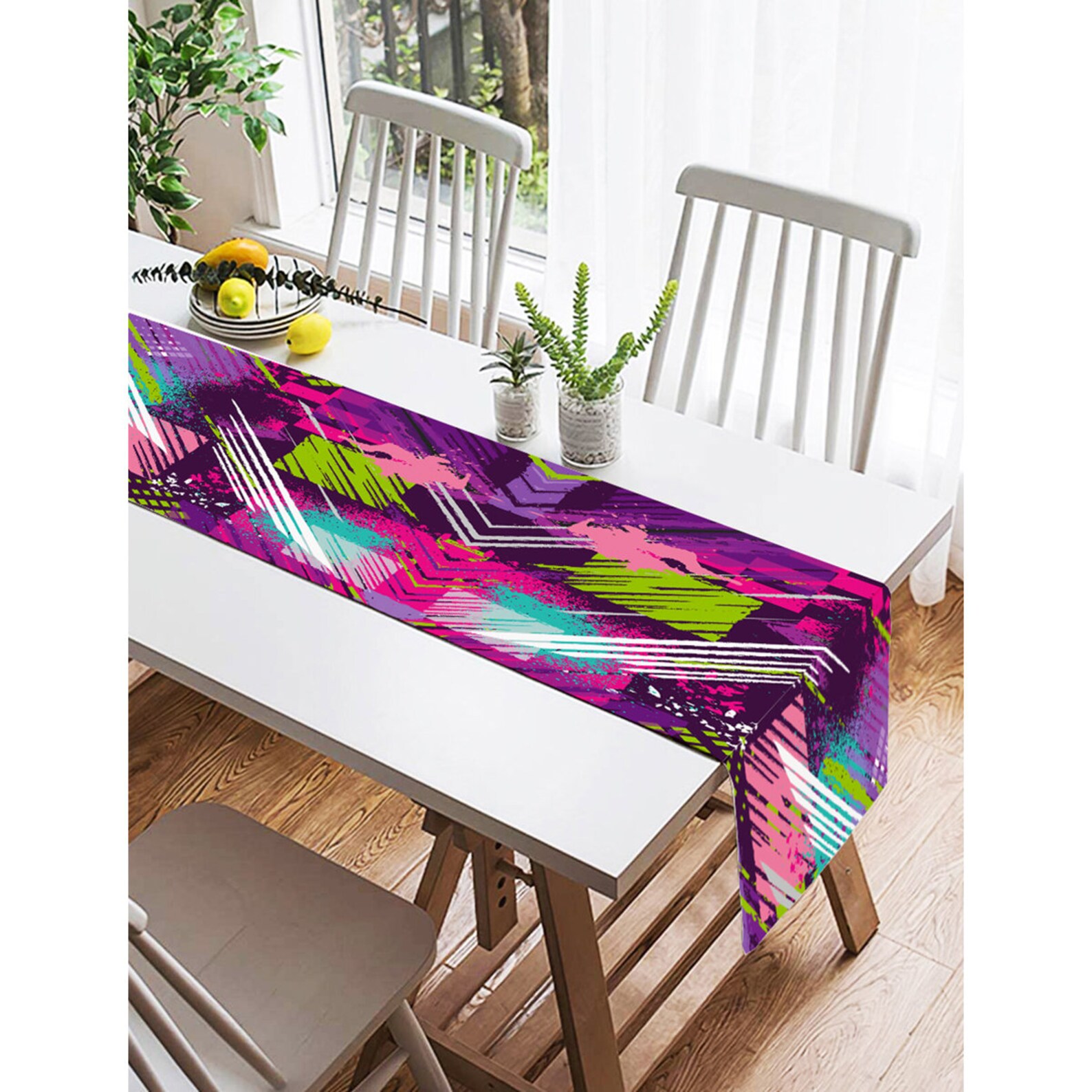 Chic Staining Table Decor Bright Table Runner Modern Art - Etsy