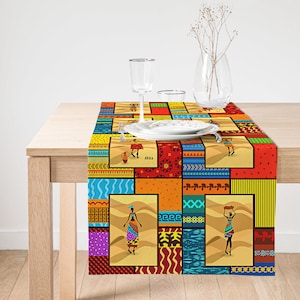 Tribal Table Runner, African Girl Table Top, African Lady Kitchen ...