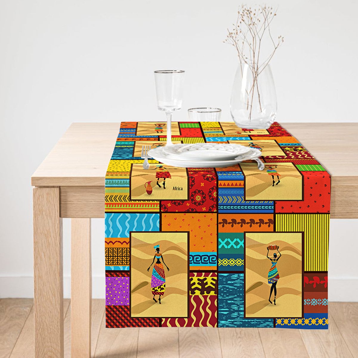 Tribal Table Runner, African Woman Print, Ethnic Home Decor - Etsy