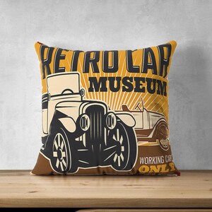 Retro Car Cushion Case, Retro Car Pillow Case, Classic Cars Pillow ...