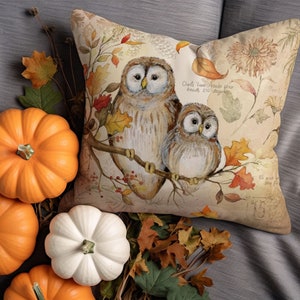 Fox Style Pillow Sham, Fall Theme Pillowcase, Autumn Leaves Pillow ...