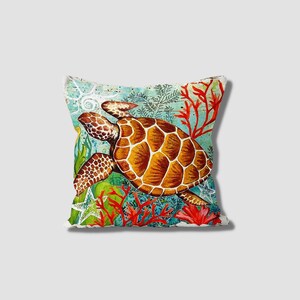 Sea Turtle Pillow Cover Turtle Throw Pillow Case Turtle - Etsy