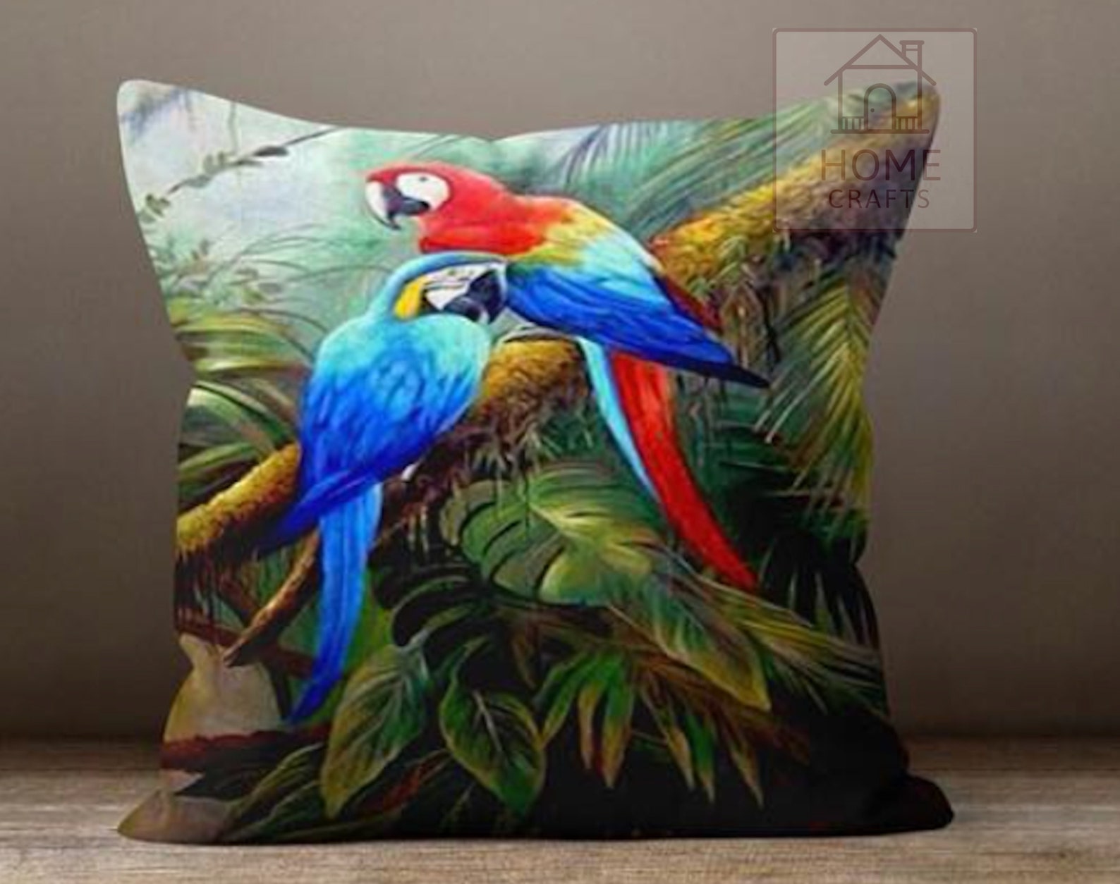 Parrot Painting Pillow Covers, Colorful Birds Pillowcase, Aesthetic ...